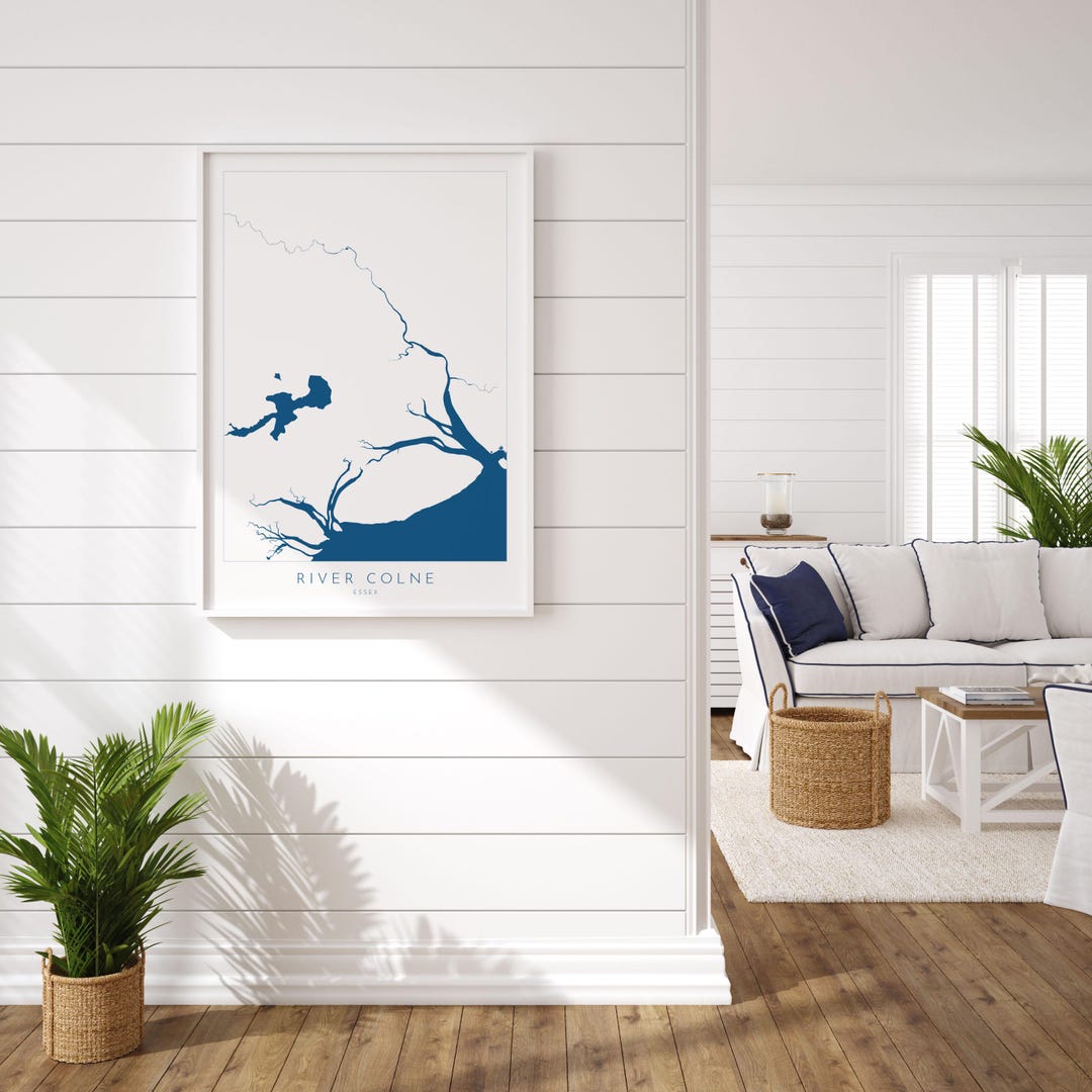 River Colne Map Print - Essex Map Art, Wivenhoe Map Art, Colchester ...