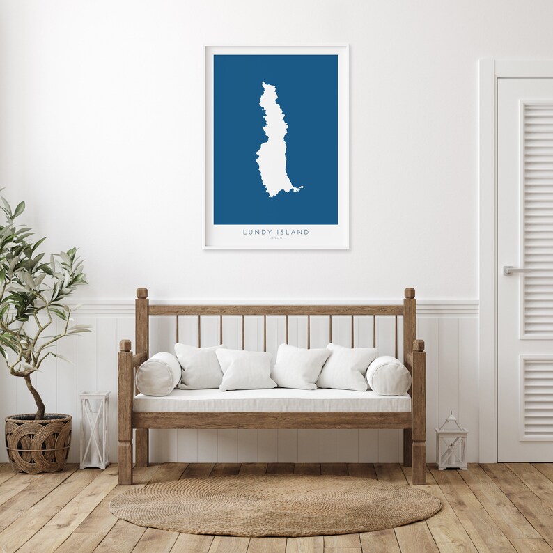 Lundy Island Map Art - Lundy Island Devon Art Print, Lundy Devon Gift ...