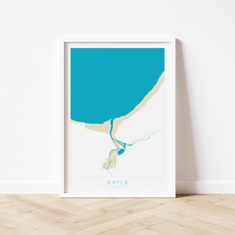 Hayle Map Art Hayle Beach Print River Hayle Print Cornwall - Etsy