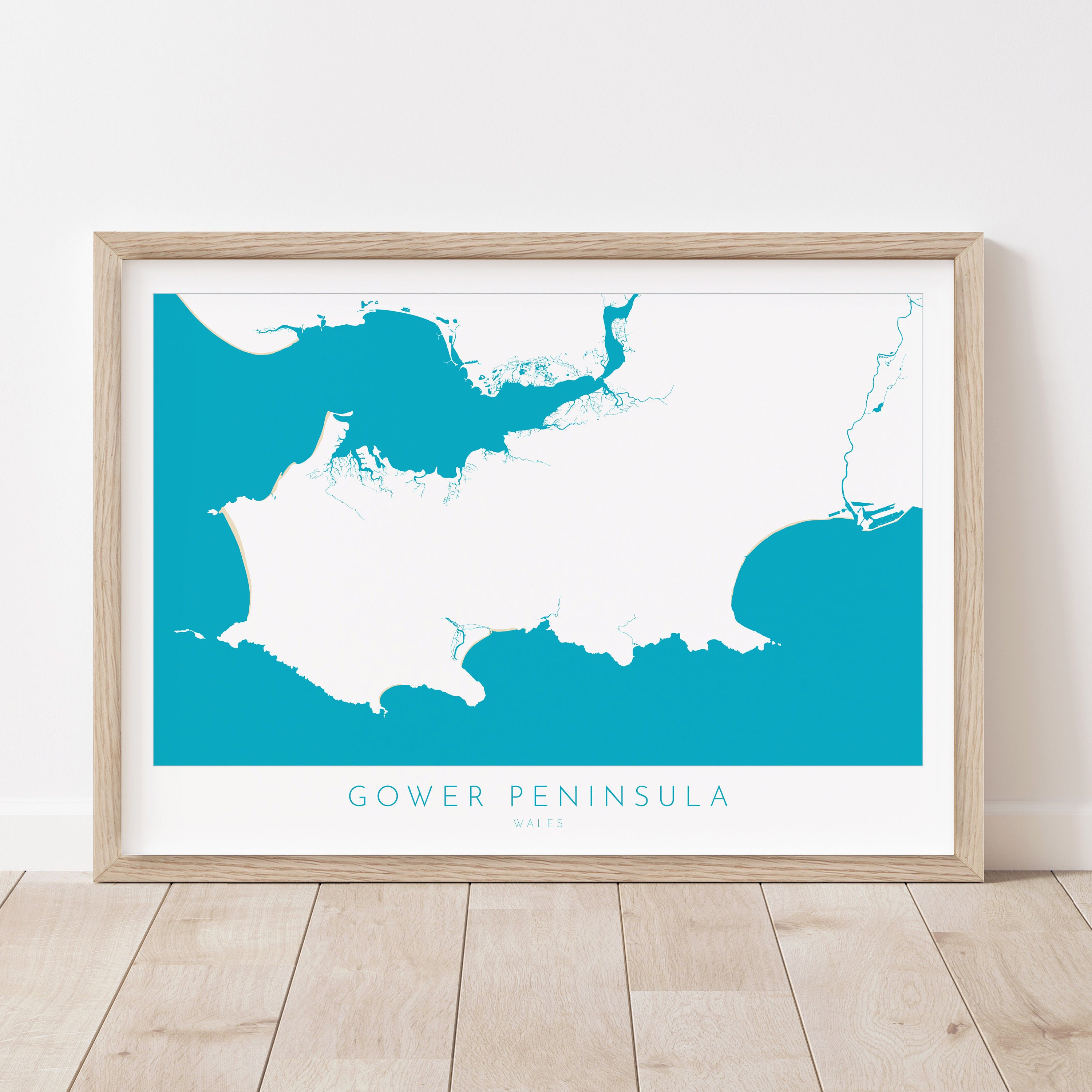 Gower Map Art Wales Map, Gower Art Print, Gower Peninsula Print, Wales ...