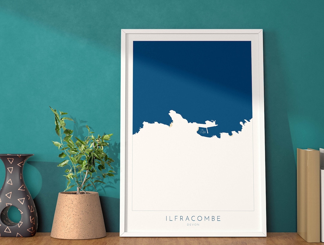 Ilfracombe Map Art - Ilfracombe Devon Map, Ilfracombe Print, Ilfracombe ...