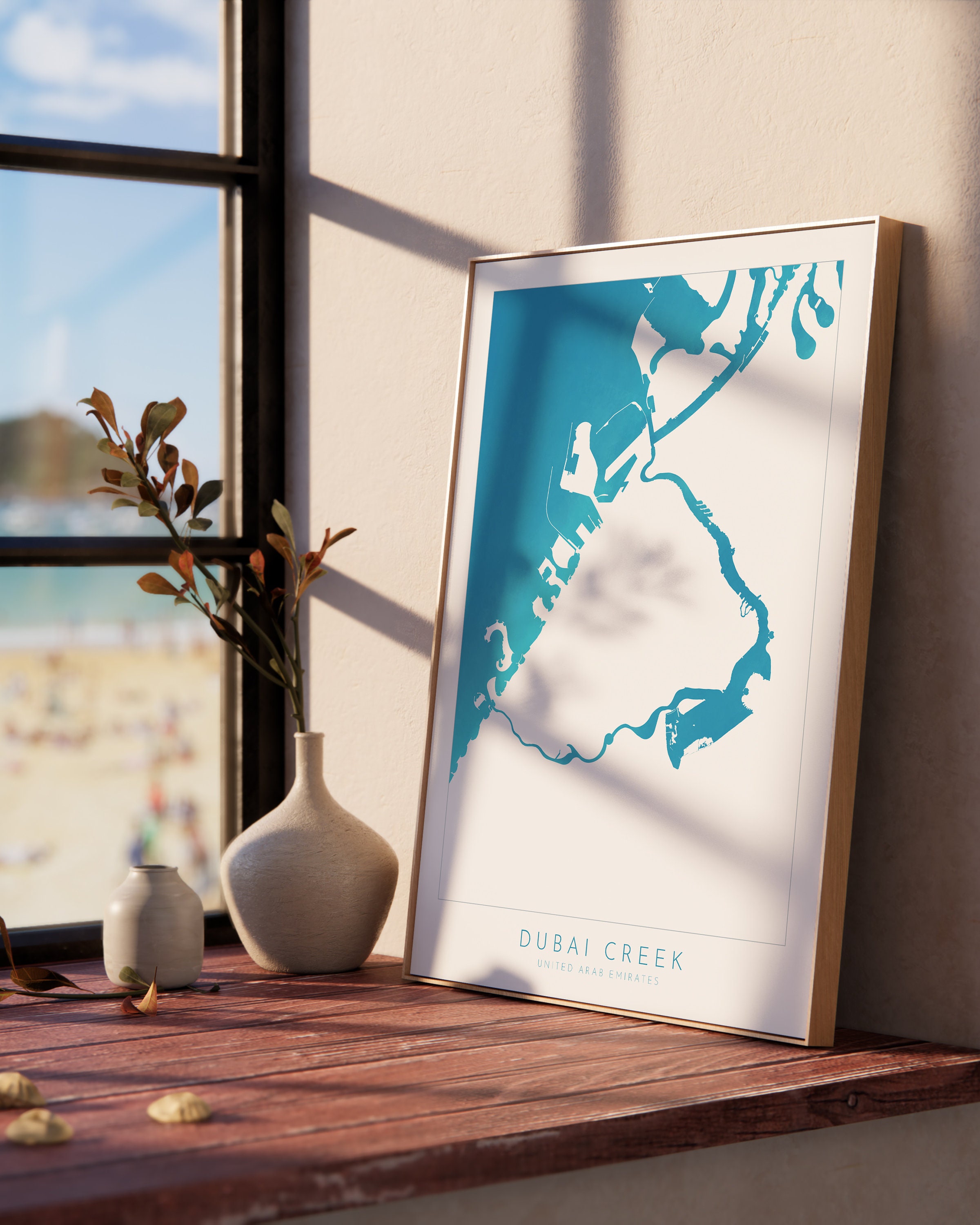 Dubai Creek Map Art - Dubai Map, Dubai Art, UAE Art, Dubai Poster, Vida ...