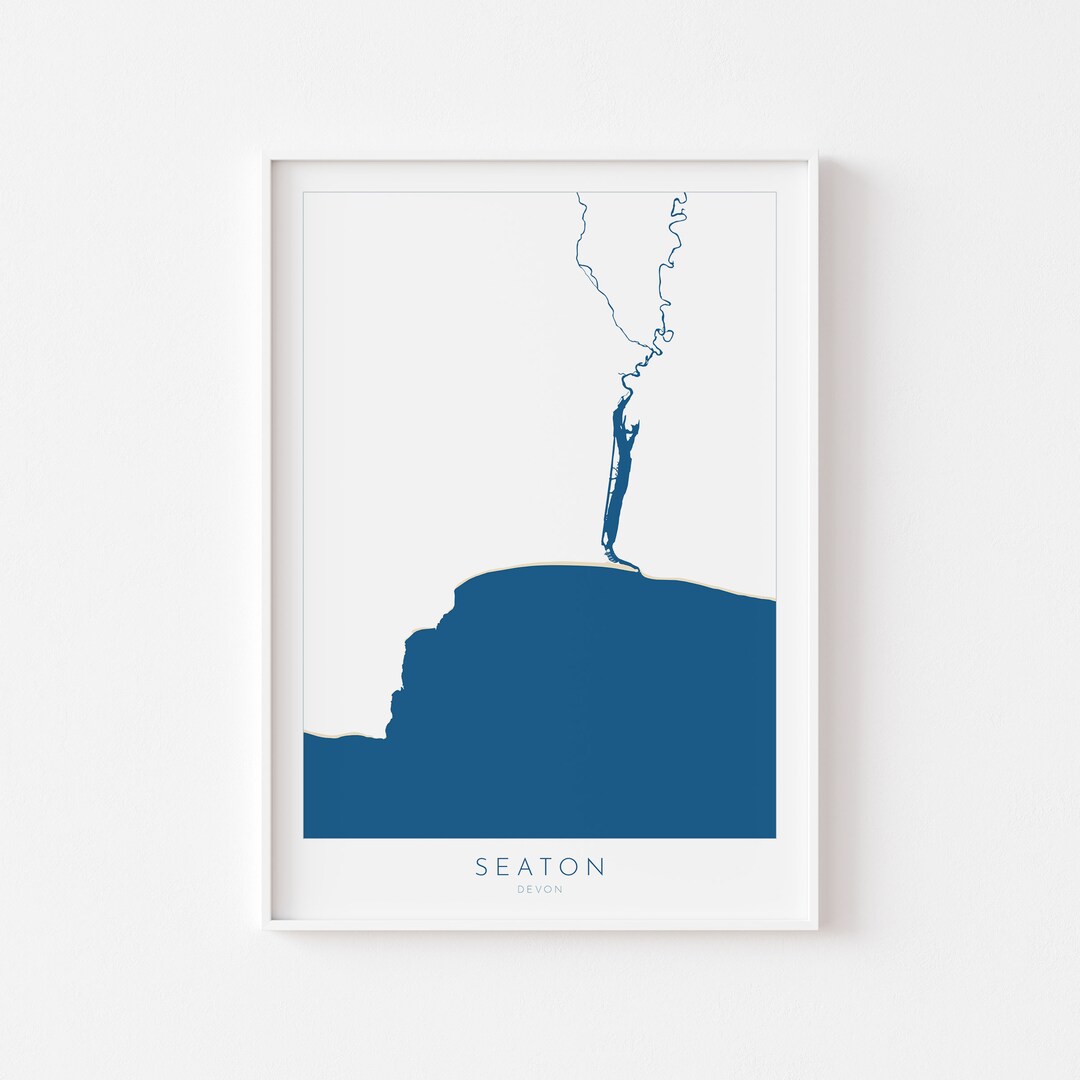 Seaton Map Print - Seaton Beach Art, Devon Map Art, Seaton Art Print ...