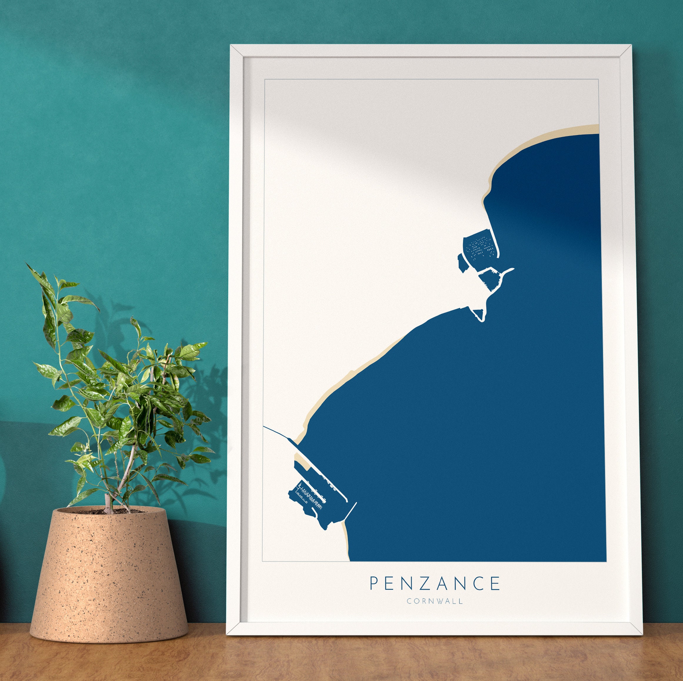 Penzance Print Penzance Map Art, Cornwall Art, Newlyn Art, Cornwall ...
