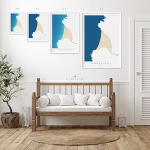 Mawgan Porth Map Art Cornwall Map Art, Mawgan Porth Beach Map, Cornwall ...