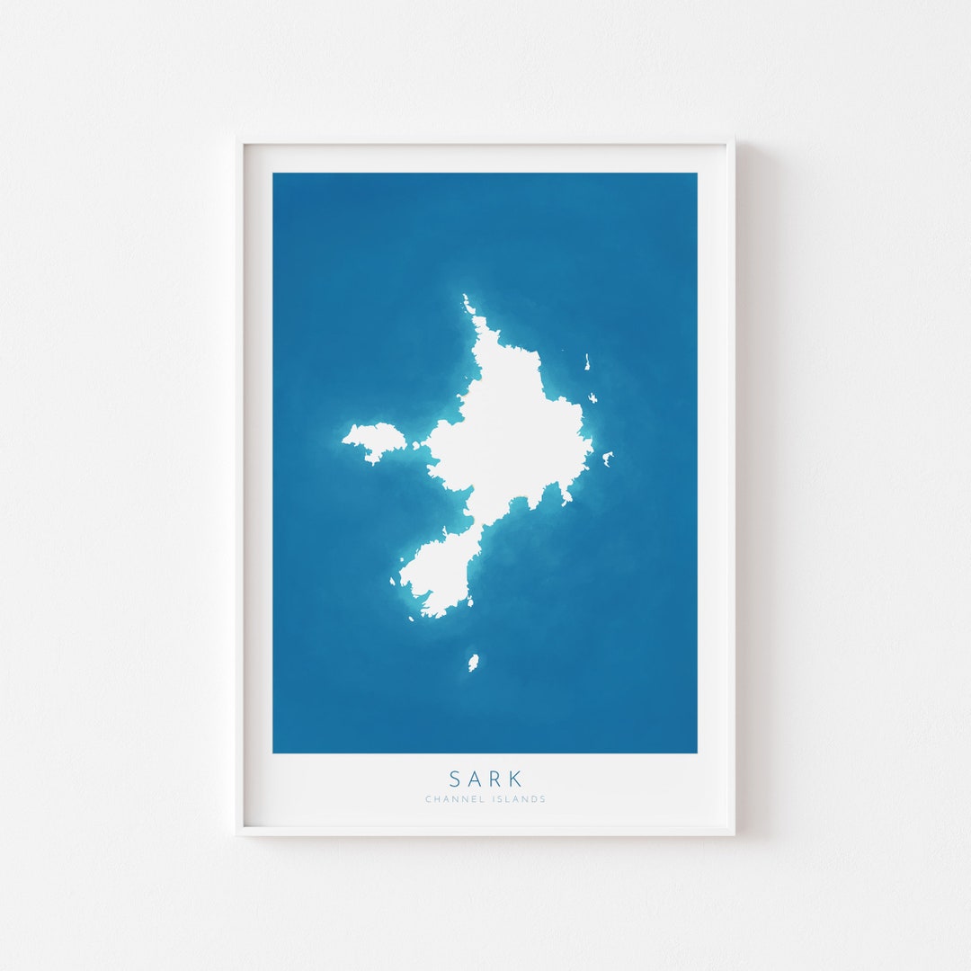 Sark Map Art Isle of Sark Art Print, Channel Islands Map Gift, Channel ...