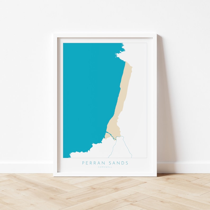 Perran Sands Map Art Perranporth Map Art Cornwall Map - Etsy UK