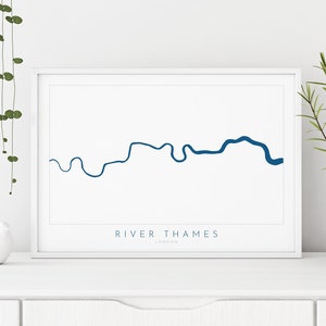 River Thames Map Print, River Thames Map Art, London Art, London Map ...