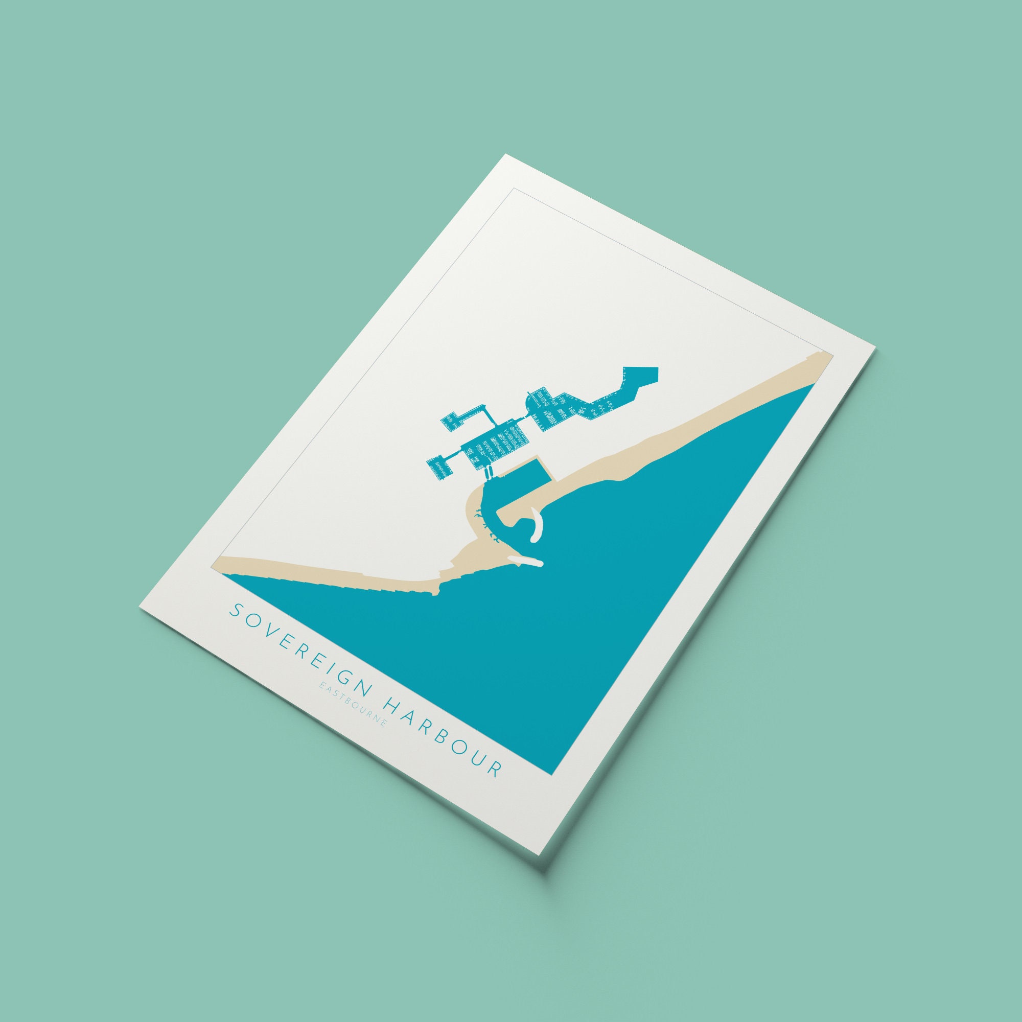 Sovereign Harbour Map Art Eastbourne Map Eastbourne Art - Etsy UK