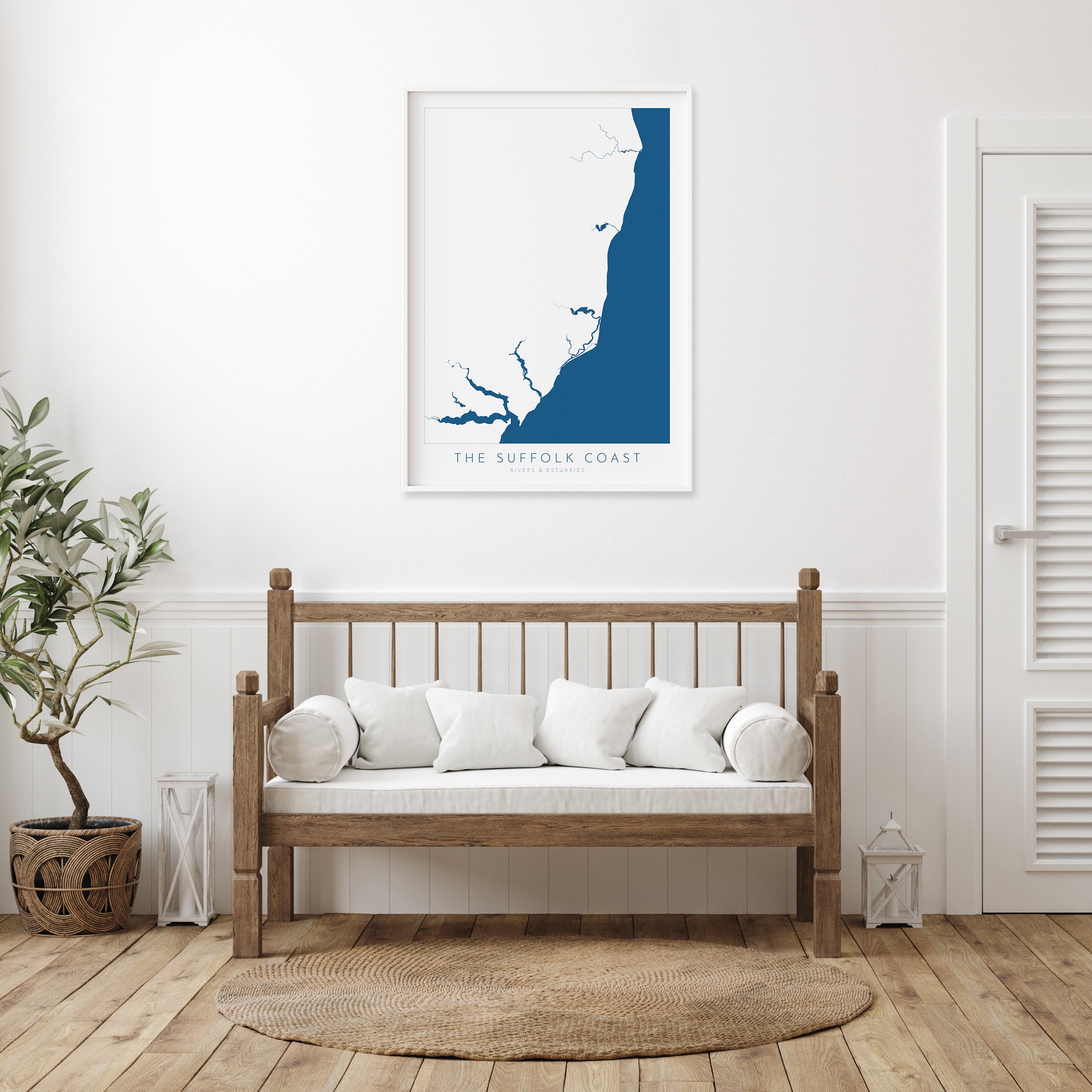Suffolk Coast Map Art Suffolk Map Suffolk Coast Art River - Etsy