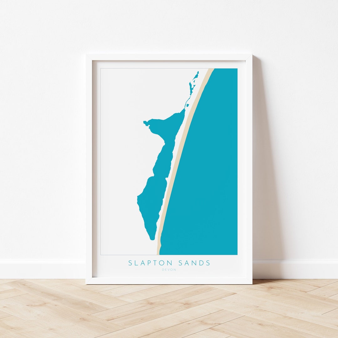 Slapton Sands Print Devon Map Slapton Ley Poster Torcross - Etsy