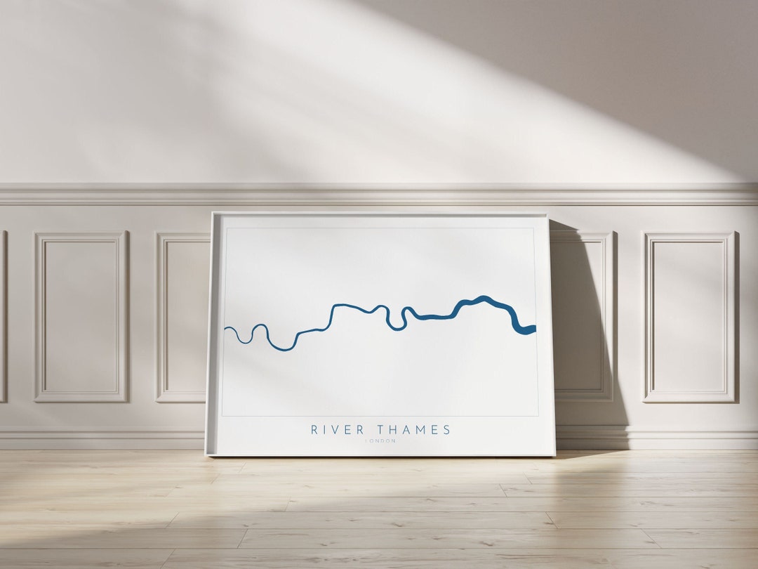 River Thames Map Print, River Thames Map Art, London Art, London Map ...