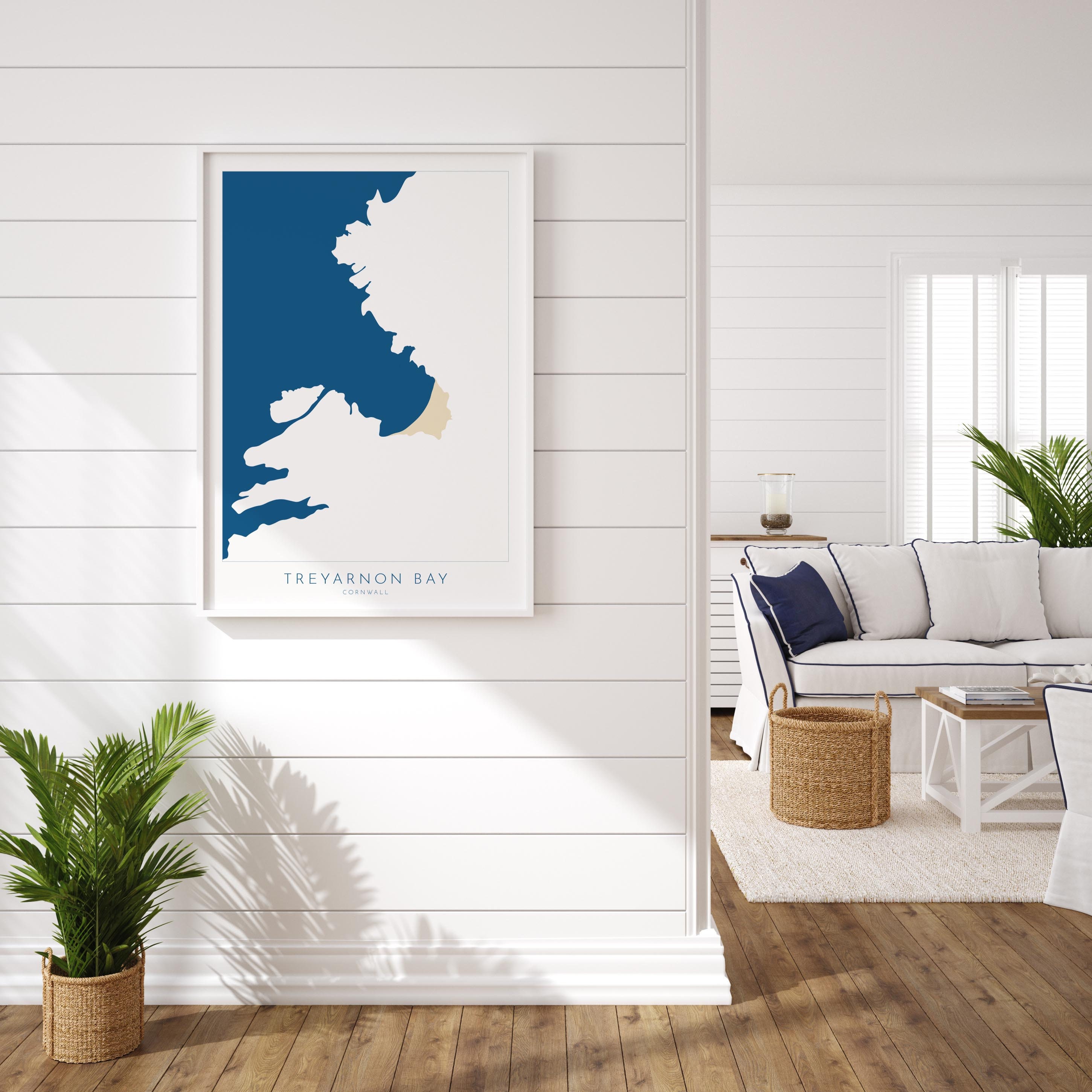 Treyarnon Bay Map Treyarnon Bay Cornwall Art, Cornwall Map, Cornwall Coast Map, North Cornwall ...