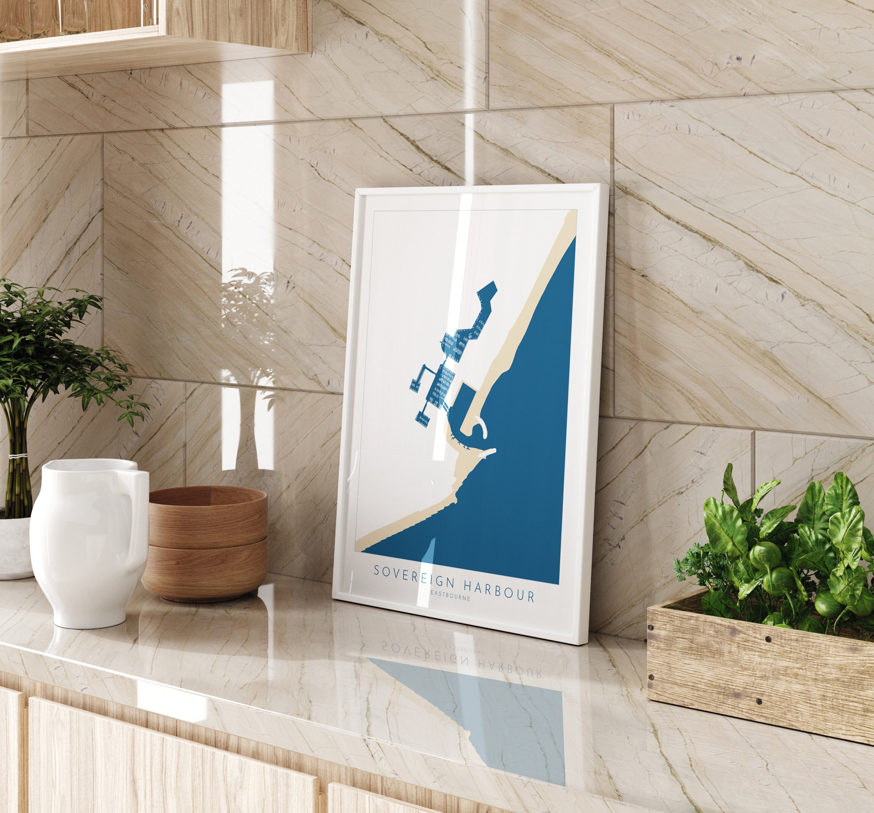 Sovereign Harbour Map Art Eastbourne Map Eastbourne Art - Etsy UK