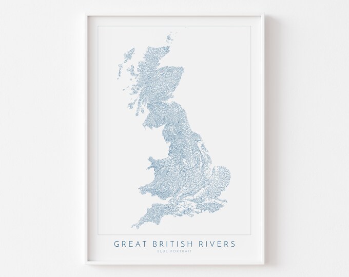 River Basins of the United Kingdom in Rainbow Colours high Resolution ...