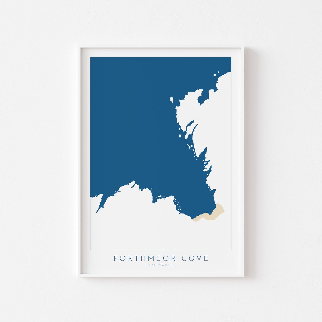Porthmeor Cove Art - Cornwall Print, Porthmeor Beach, Cornwall Map ...