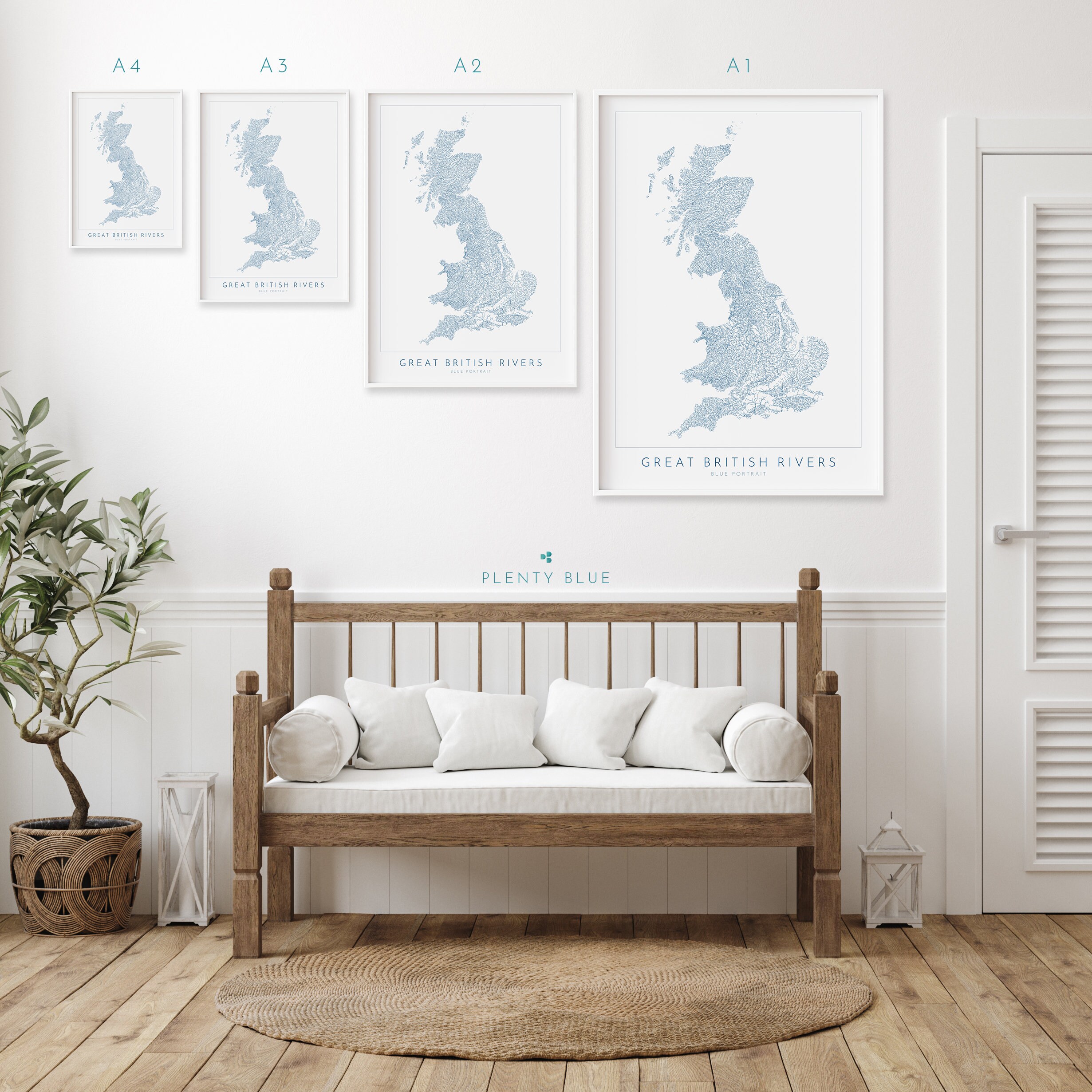 Great British Rivers Art UK Rivers Map, Great Britain Rivers Map ...