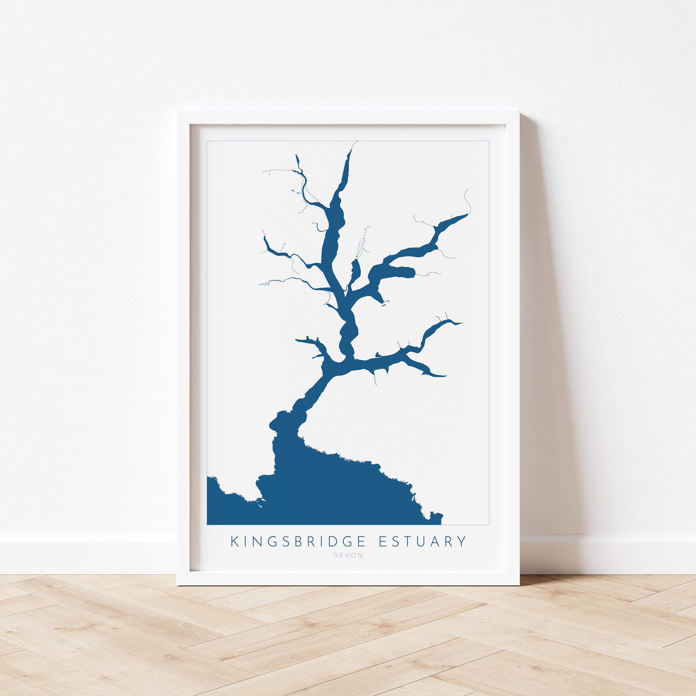 The Kingsbridge Estuary Print, Salcombe Map, Devon Art, Salcombe Art ...