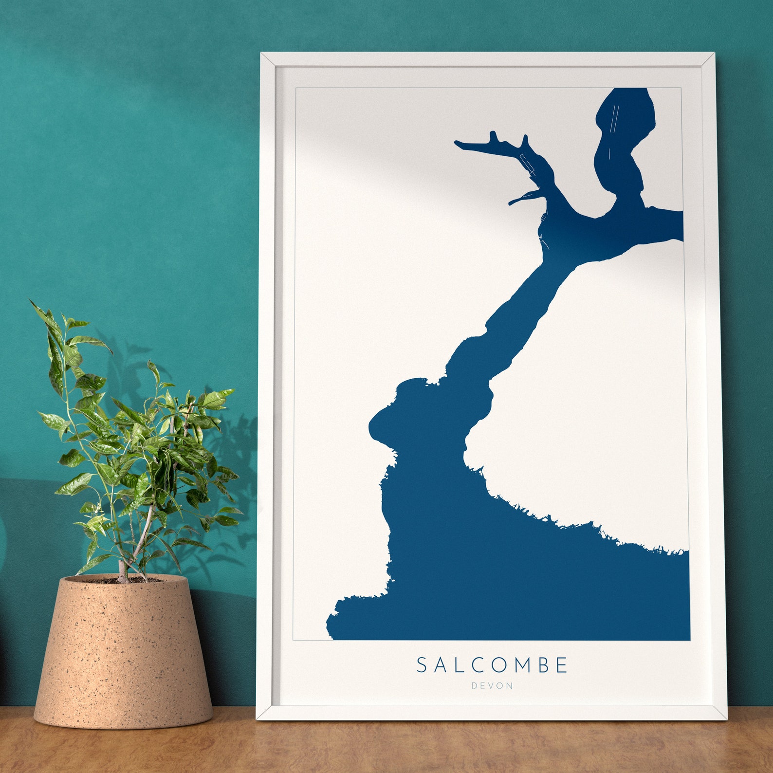 Salcombe Print Salcombe Map Devon Art Salcombe Art Map - Etsy