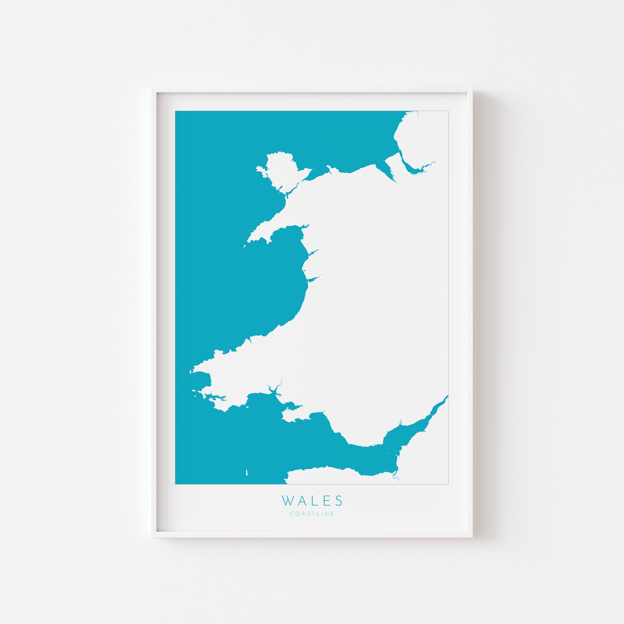 Wales Map Art - Wales Coast Map, Wales Coastline Art, Wales Art Poster ...