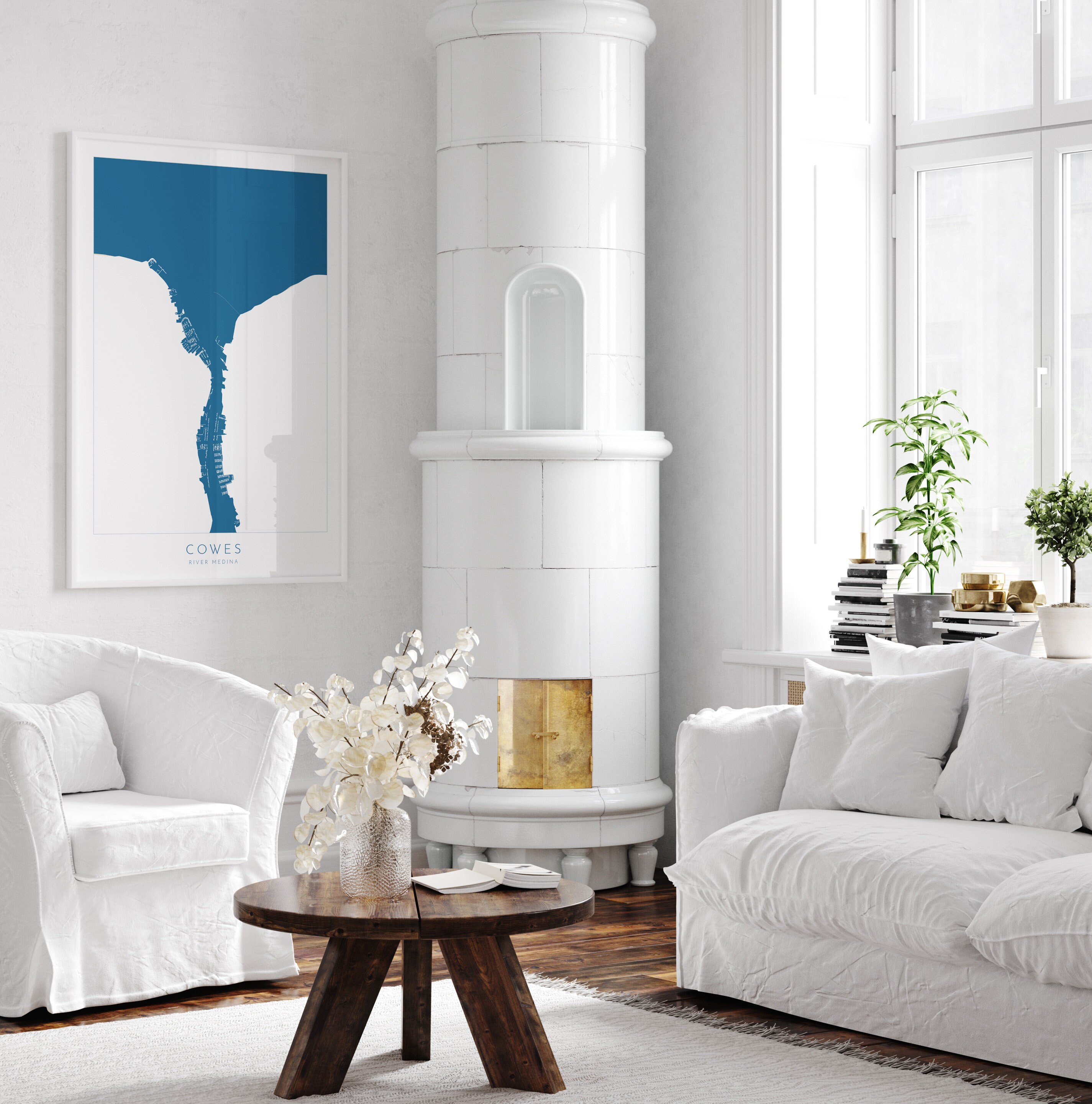 Cowes Map - Cowes, Isle of Wight Map Art, Cowes Week Art, Isle of Wight ...