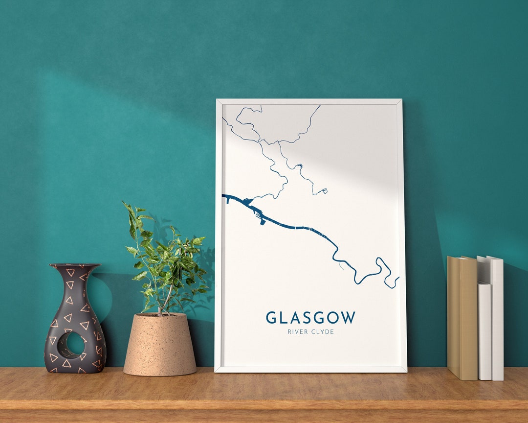 Glasgow Map Art Scotland Map Art, Glasgow UK Map Art, Glasgow Travel ...