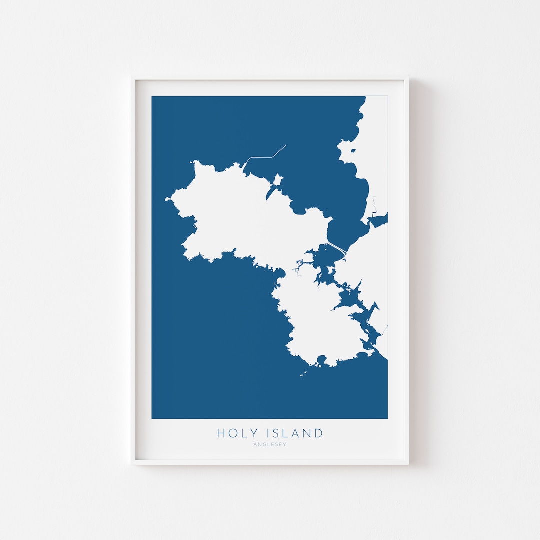 Holy Island Anglesey Map Art Anglesey Map Holy Island Map - Etsy