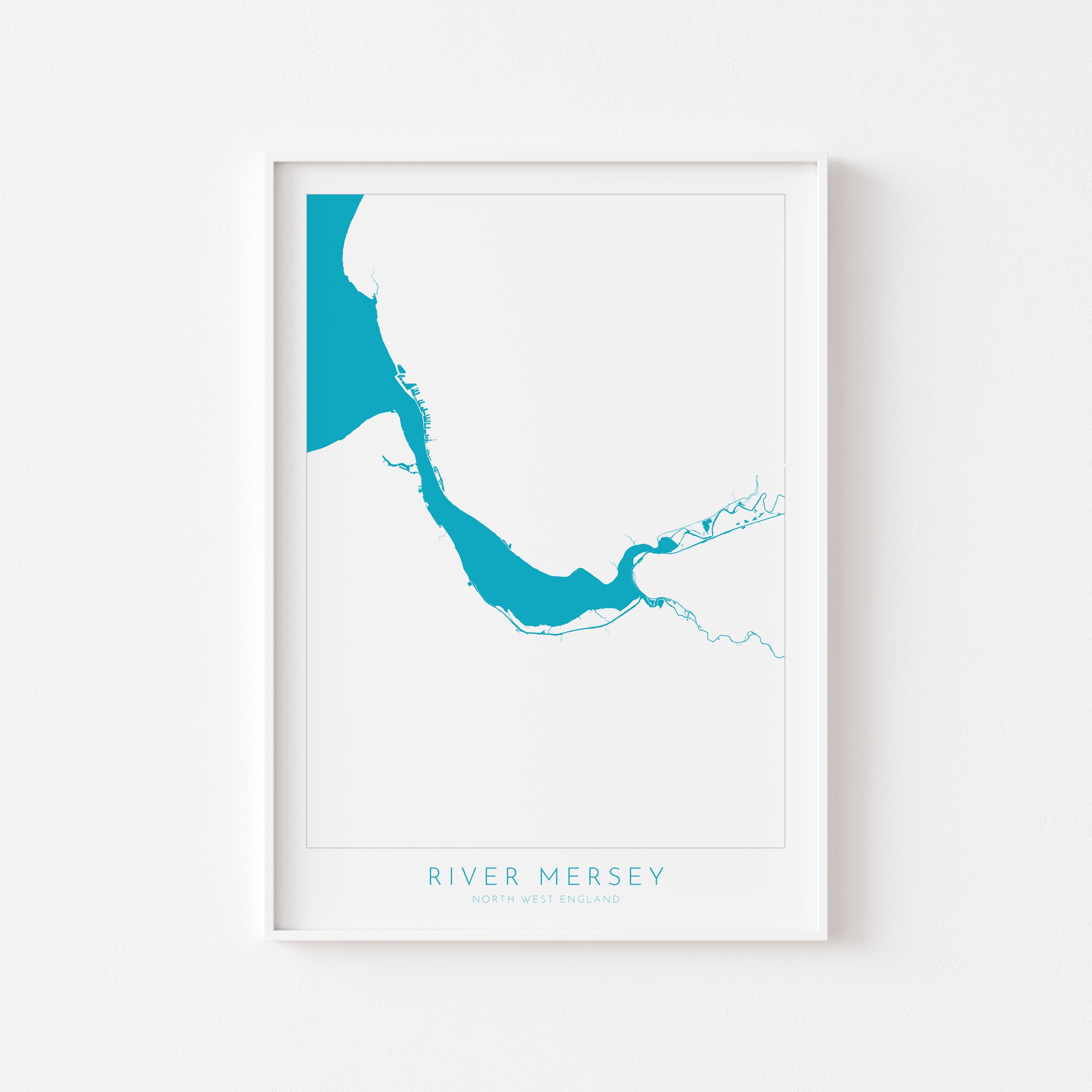 River Mersey Map Art Liverpool Map, UK River Map, Merseyside Map Art ...
