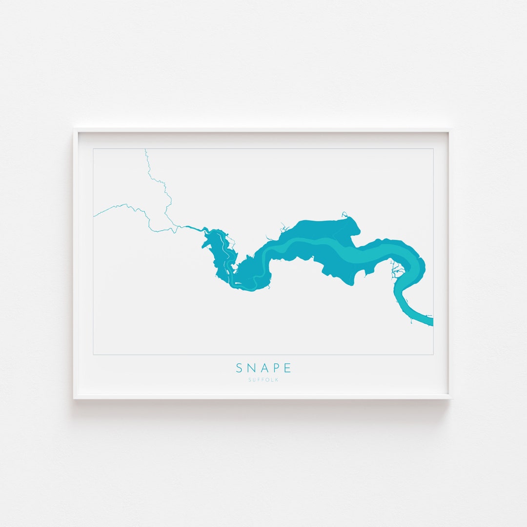 Snape Map Art Suffolk Map Suffolk Coast River Alde Snape - Etsy