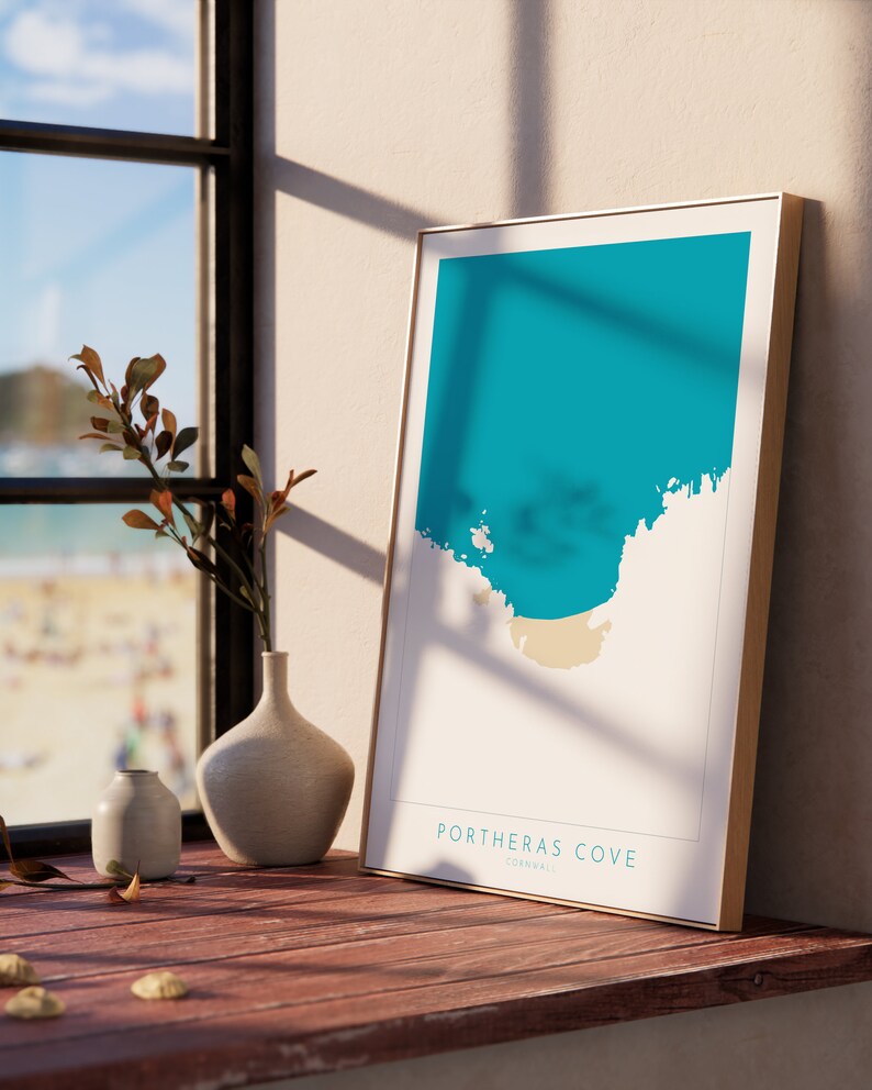 Portheras Cove Print- Cornwall Art, Pendeen, Cornwall Map, Cornwall ...