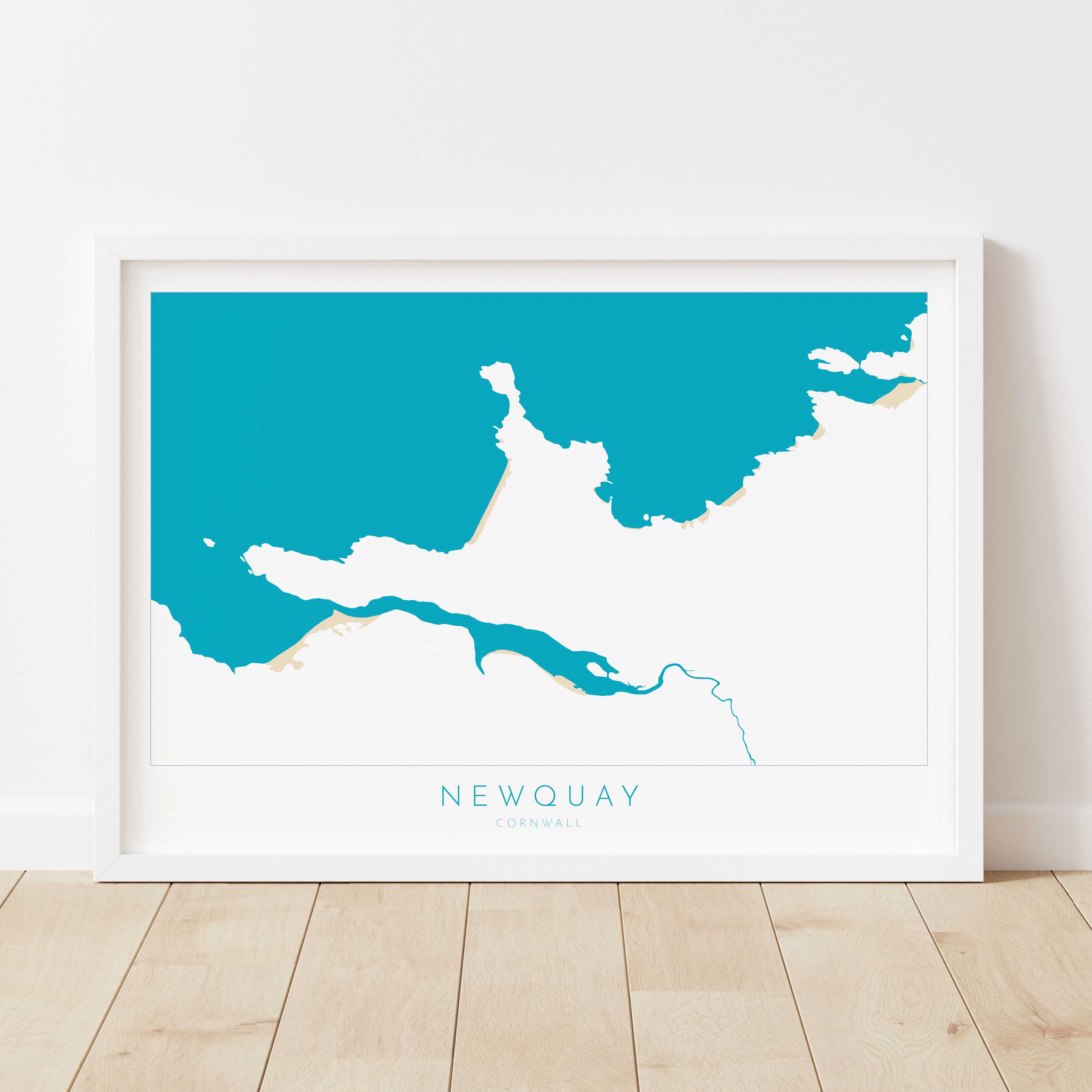 Newquay Art Newquay Map the Gannel Map Art Cornwall Art - Etsy