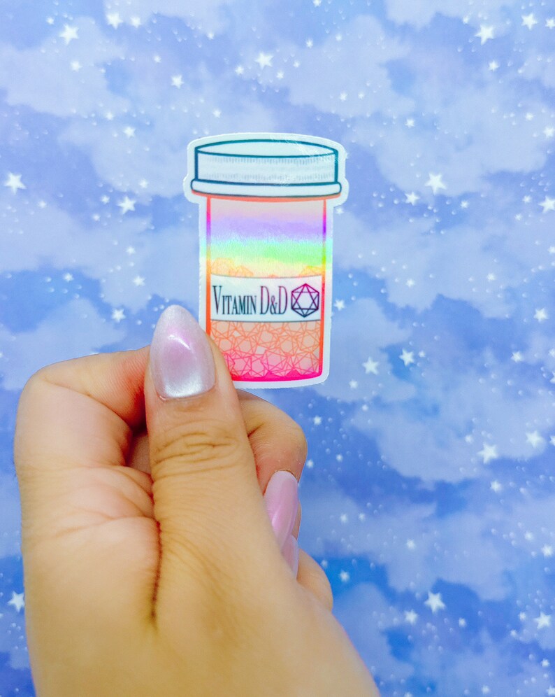 Dnd Themed Stickers, Roll for Mental Health, Vitamin D&D, Dice ...