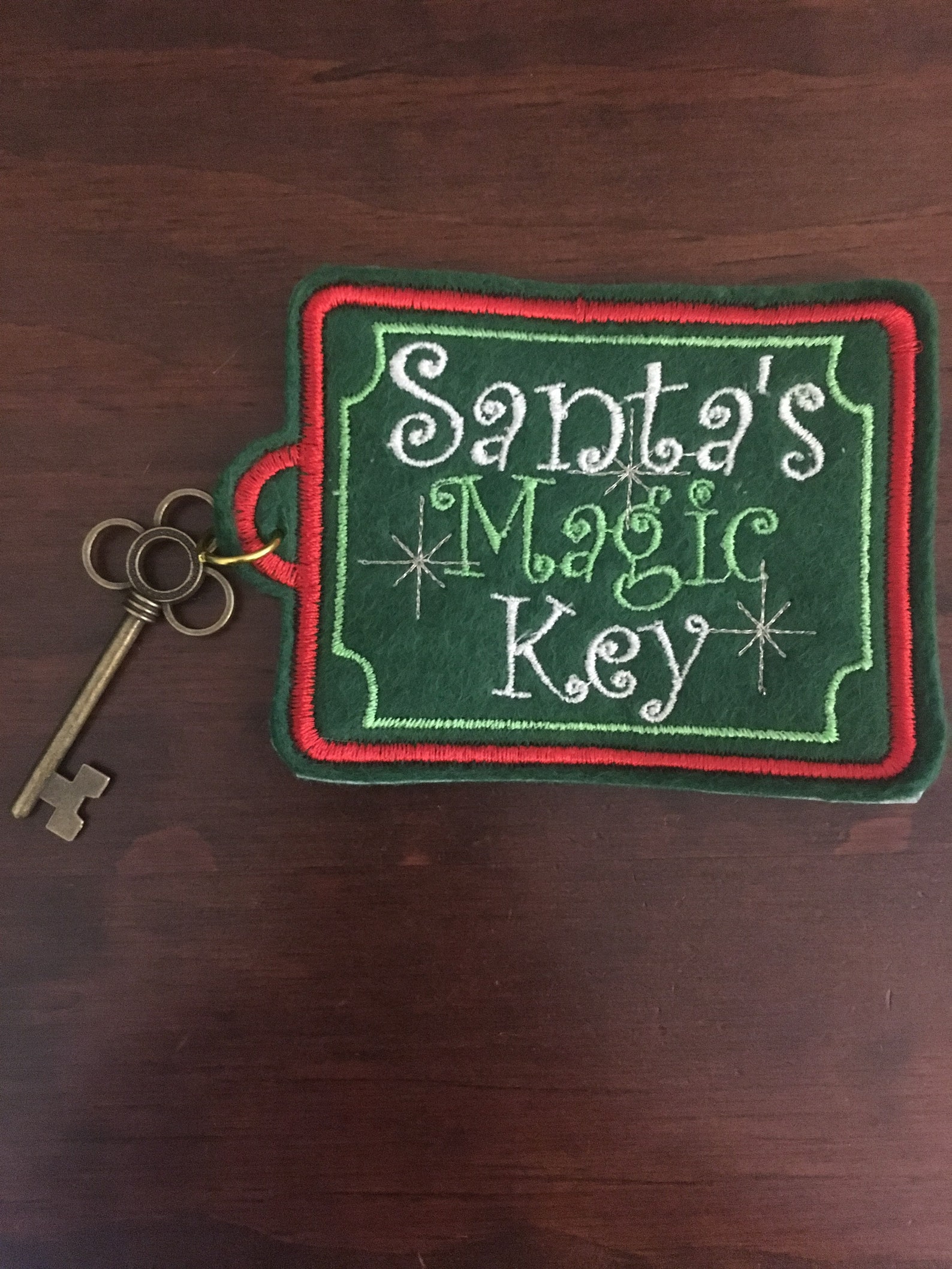 Handmade Embroidered Felt Santa Magic Key & Metal Vintage - Etsy