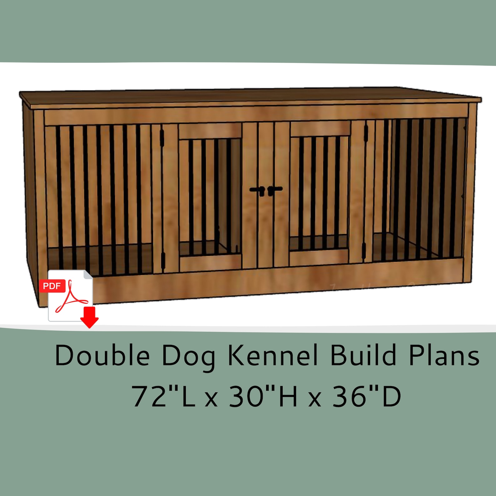 Digital Plans for Wooden Dog Kennel DIY Dog Kennel Furniture Dog Crate ...