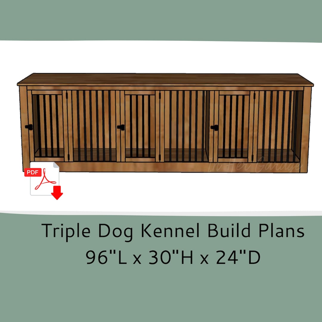 96" X 30" Triple Large Dog Kennel Entertainment Center Build Plans-dog ...