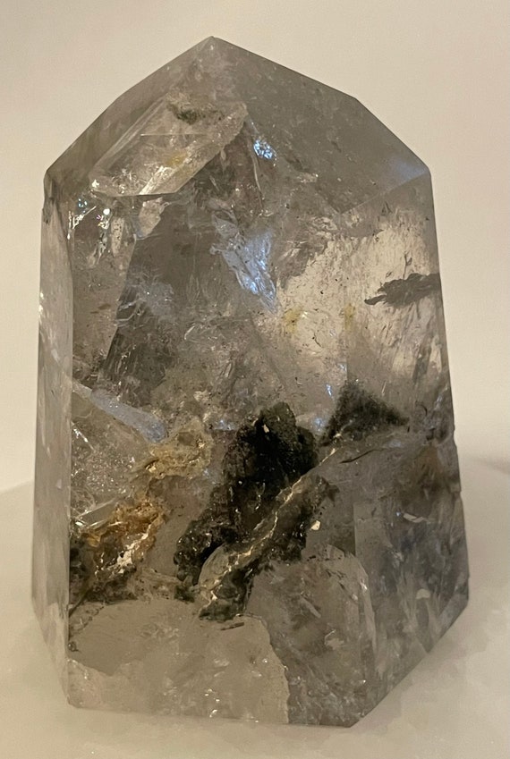 Punto de cuarzo claro con inclusiones de clorito y arco iris | Etsy