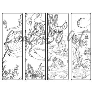 Mermaid Coloring Bookmarks · Ocean & Under the Sea Printables · 4 ...
