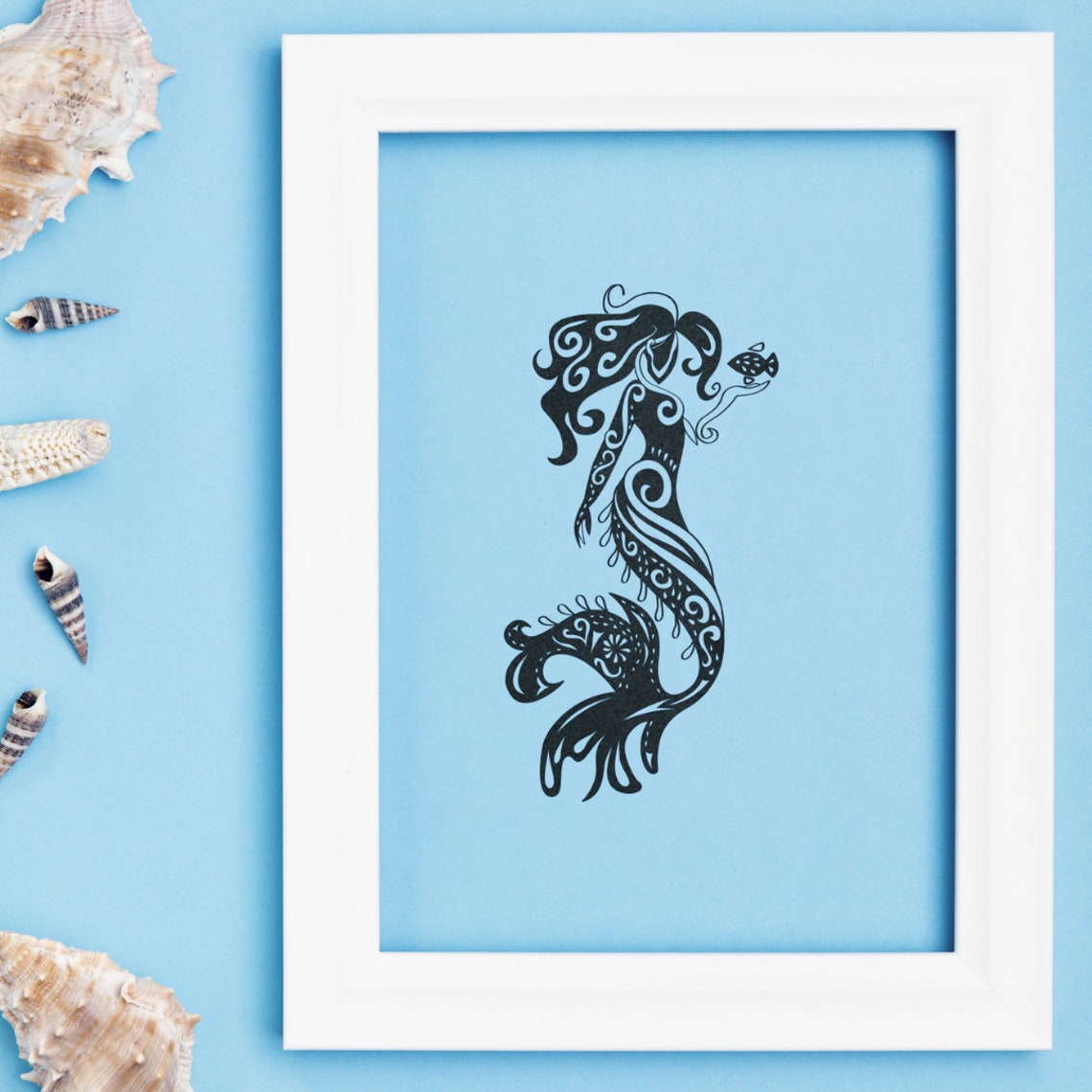 Mermaid Mandala Svg Png Files for Cricut and Laser Cut Animal - Etsy