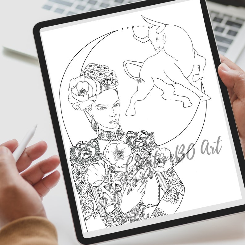 Intricate Adult Coloring Page Featuring the Strength and Beauty of ...