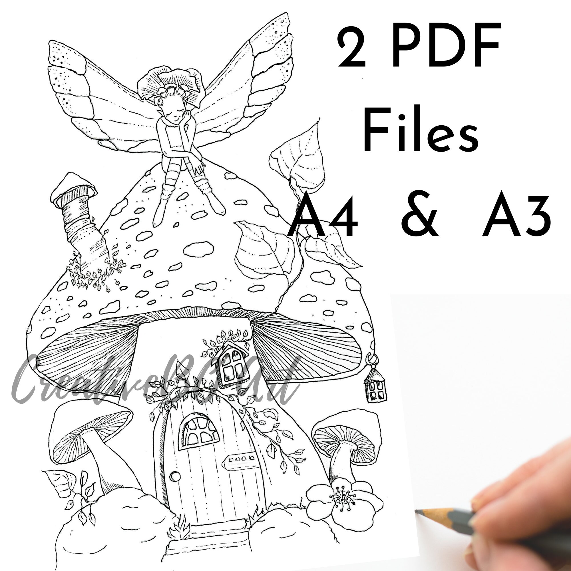 Adult Hand-drawn Printable Coloring Page Educational Activities ...