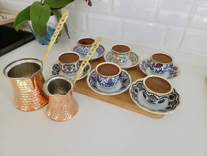 Turkish Coffee Pot and Turkish Coffee Set Turkish Coffee Cups | Etsy