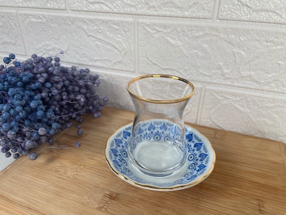 Turkish Tea Set Blue Porcelain Turkish Tea Cups Set Tea | Etsy