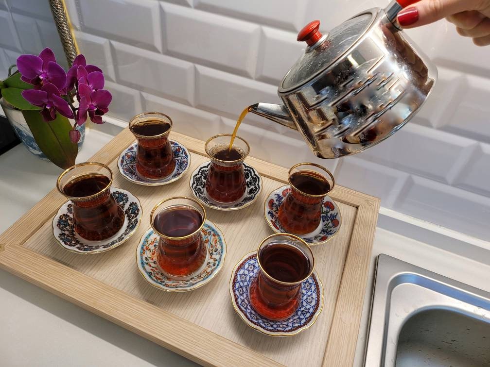 Tea Cup Set Turkish Tea Set Tea Cup and Saucer Turkish Tea | Etsy