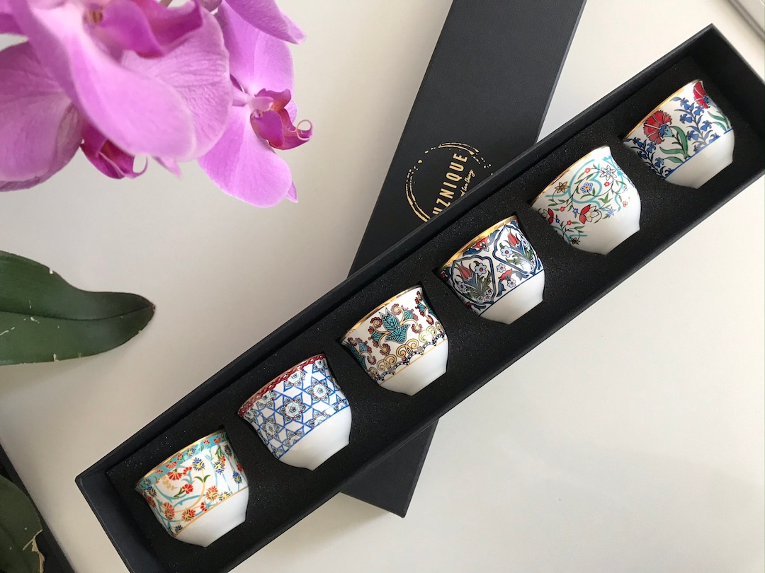 Espresso Cups Set, Coffee Gift Set, Coffee Cups With Flowers, Turkish ...