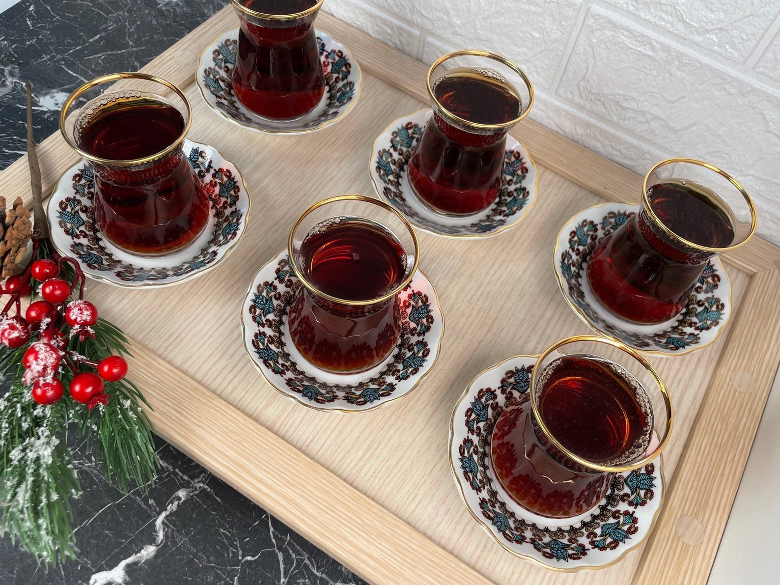 Tea Gift Set Turkish Tea Cup Tea Cup Set Tea Glass Set | Etsy