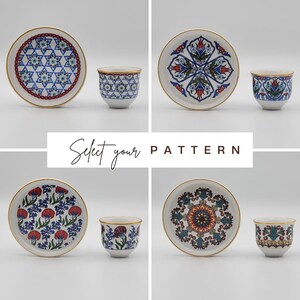 Hand-painted Turkish Coffee Cups Set | Ethnic Porcelain Espresso Cups ...