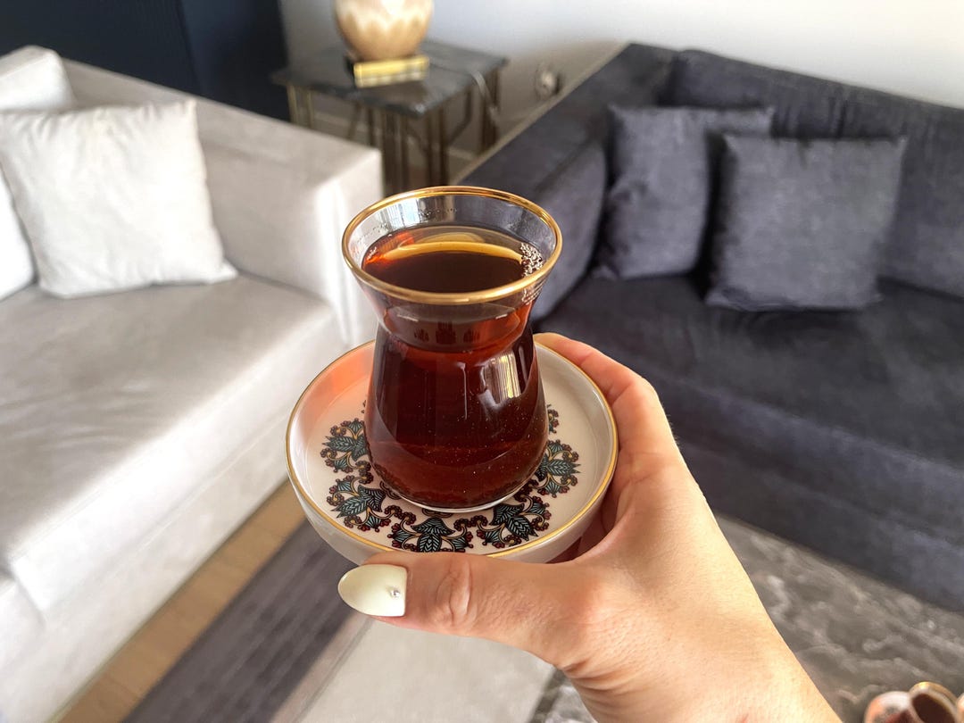 Turkish Tea Set, Turkish Tea Cups and Saucers, Tea Glasses and Saucers ...