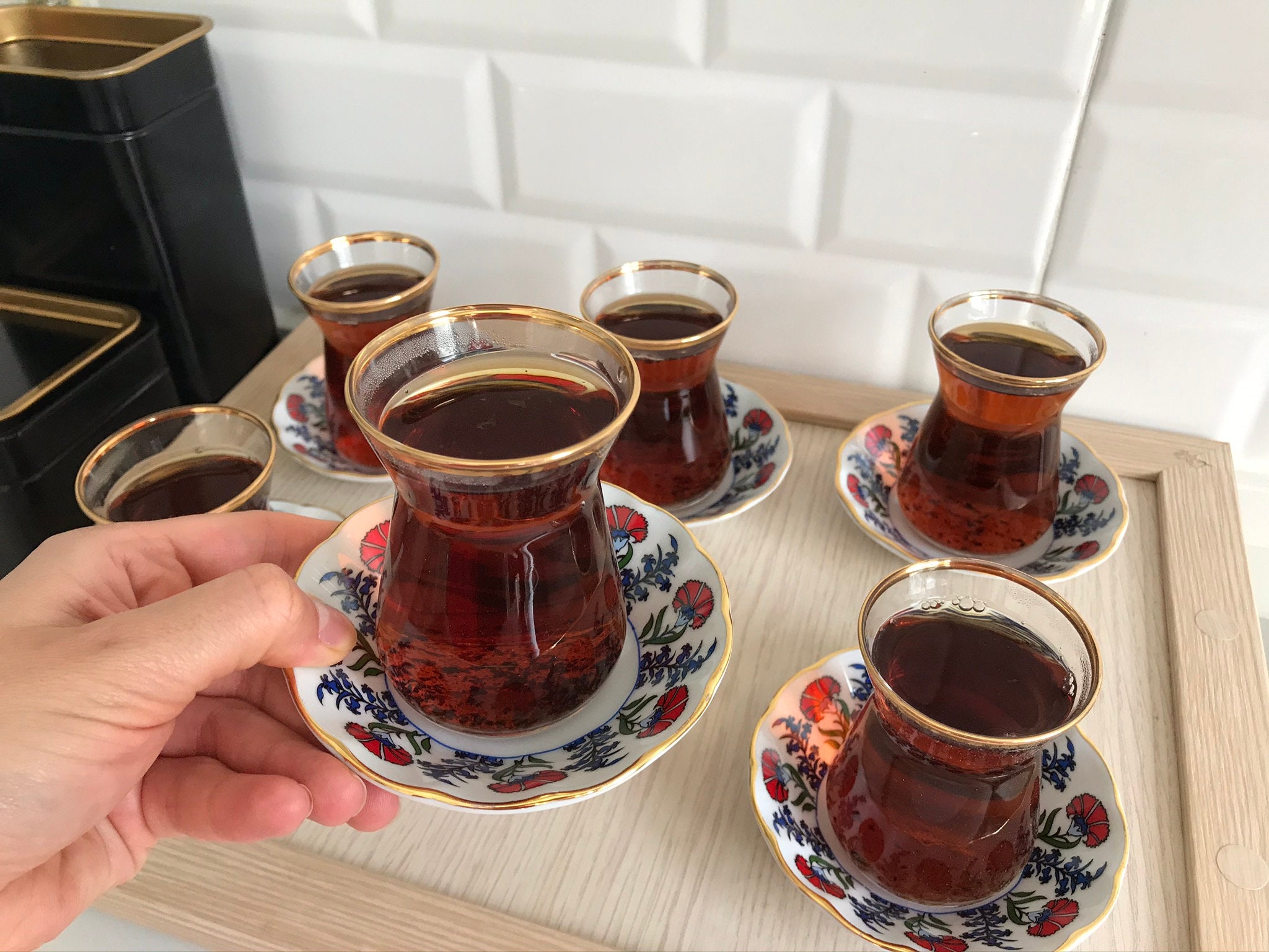 Turkish Tea Cups Turkish Tea Set Glass Tea Cup Turkish Tea | Etsy