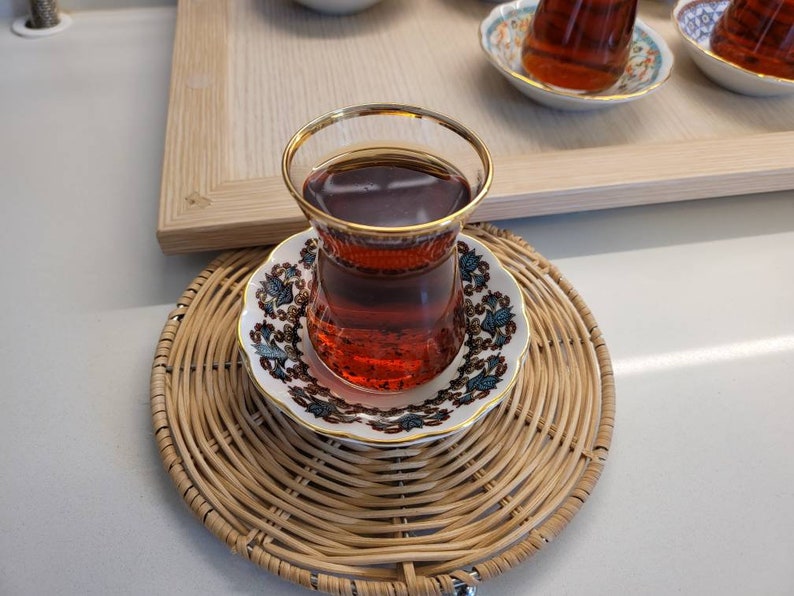 Turkish Tea Set Turkish Tea Cups and Saucers Tea Glasses and - Etsy