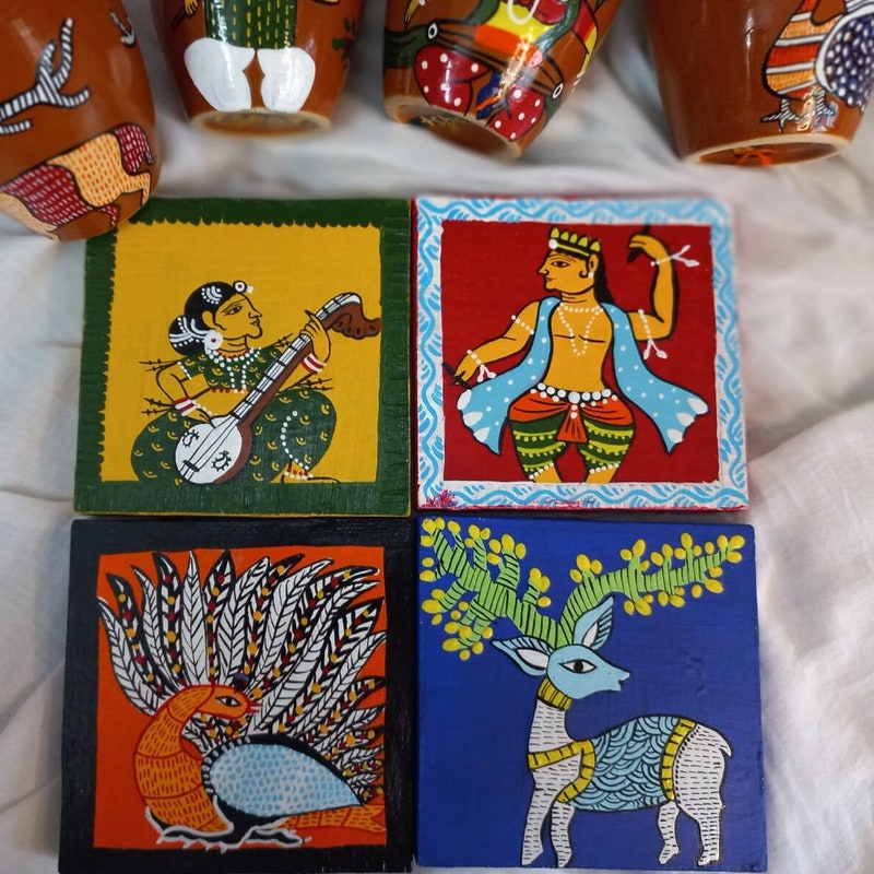 Indian Wood Coasters - Etsy